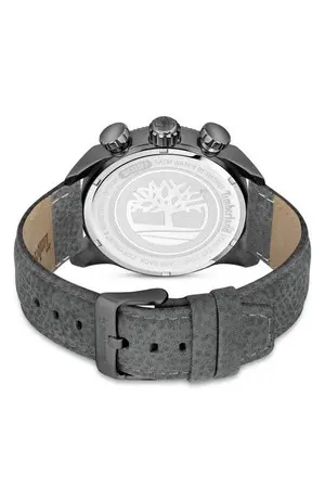 Timberland Hadlock Multifunction Leather Strap Watch
