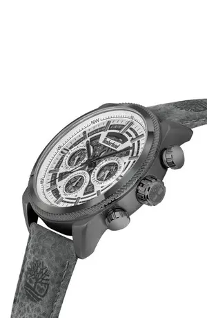 Timberland Hadlock Multifunction Leather Strap Watch