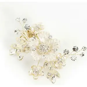 Brides & Hairpins Alessandra Floral Crystal Clip - Gold