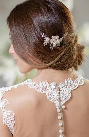 Brides & Hairpins Alessandra Floral Crystal Clip - Silver