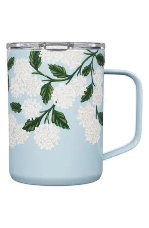 CORKCICLE 16-ounce Insulated Mug Gloss Blue Hydrangea