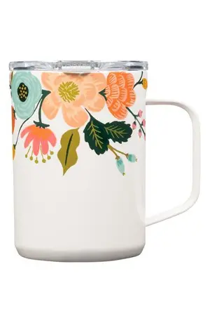 CORKCICLE 16-ounce Insulated Mug - Gloss Cream Lively Floral