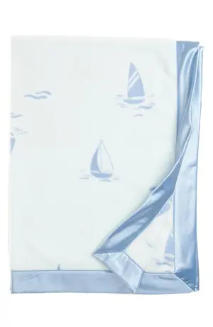 Nordstrom Baby Print Plush Blanket Blue Wander Sailboats