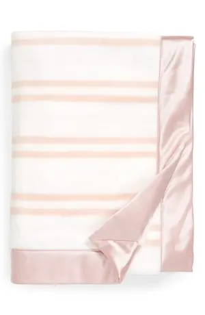 Nordstrom Baby Print Plush Blanket Pink Lotus Double Stripe
