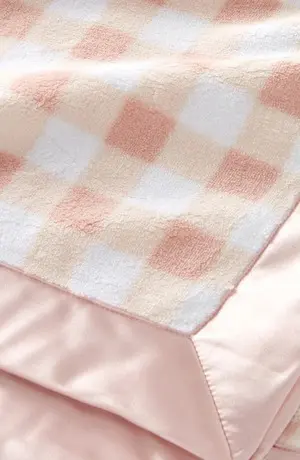 Nordstrom Baby Print Plush Blanket - Pink Lotus Gingham