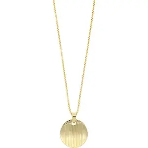 Bony Levy 14k Gold Stripe Disc Pendant Necklace - 14k Yellow Gold