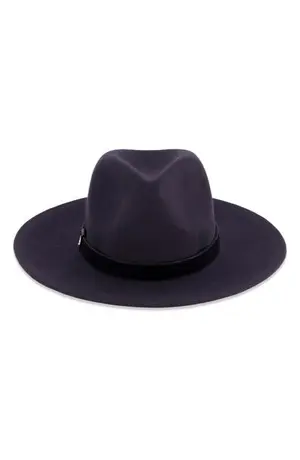 ALLSAINTS Rivet Logo Fedora - Cinder And Antique Nickel
