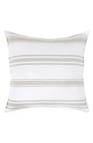 POM POM AT HOME Jackson Stripe Linen Sham - White/natural