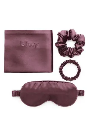 BLISSY Dream 4-piece Mulberry Silk Set - Plum
