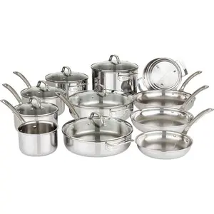 VIKING 17-piece 3-ply Stainless Steel Cookware Set - Silver