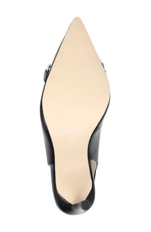CHARLES DAVID Reeling Slingback Pump - Black Leather