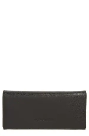 Longchamp Le Foulonne Leather Continental Wallet Black