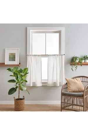 PERI HOME Set Of 2 Tier Curtain Panels - White