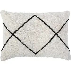 POM POM AT HOME Big Geo Pattern Plush Accent Pillow - Ivory/charcoal