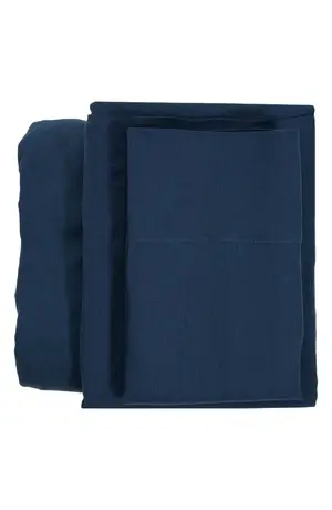 POM POM AT HOME Parker Linen Sheet Set Navy