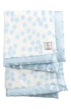 LITTLE GIRAFFE Confetti Satin Trim Blanket - Blue