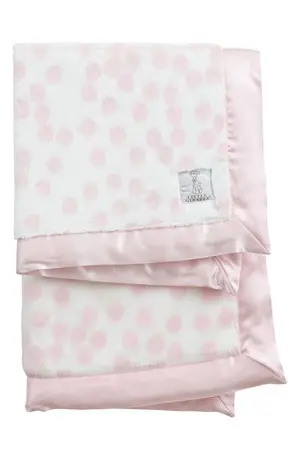 LITTLE GIRAFFE Confetti Satin Trim Blanket - Pink