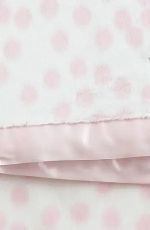 LITTLE GIRAFFE Confetti Satin Trim Blanket - Pink
