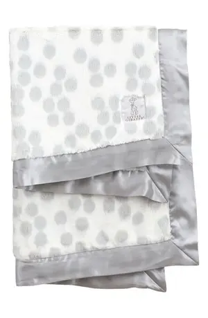 LITTLE GIRAFFE Confetti Satin Trim Blanket Silver