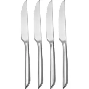 NAMBE Frond Set Of 4 Steak Knives - Metallic Silver