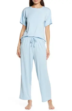 Nordstrom Moonlight Eco Easy Crop Pajamas Blue Falls