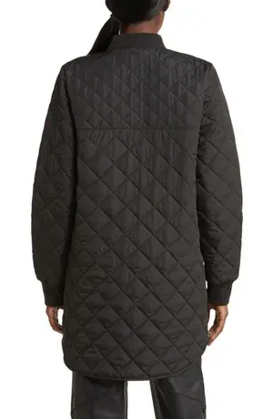 Zella Quilted Recycled Polyester Longline Jacket - Black
