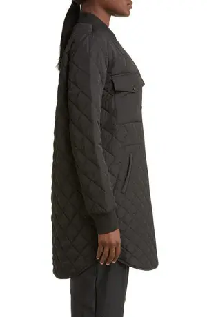 Zella Quilted Recycled Polyester Longline Jacket - Black