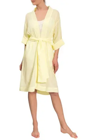 EVERYDAY RITUAL Short Tie Waist Robe - Limoncello
