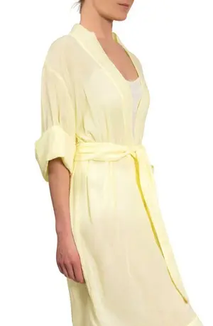 EVERYDAY RITUAL Short Tie Waist Robe - Limoncello