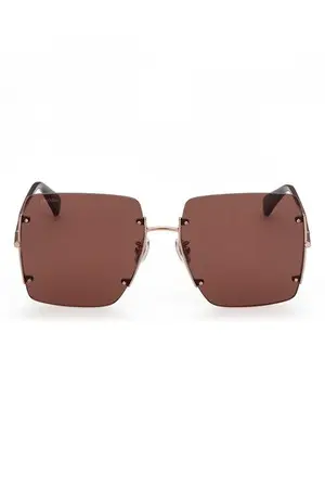 Max Mara 60mm Geometric Sunglasses - Bronze/other/brown