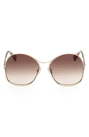 Max Mara Max Mara 60mm Geometric Sunglasses Gold / Gradient Brown