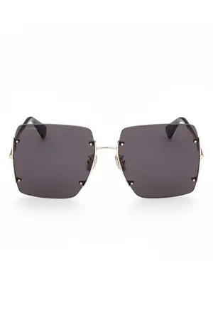 Max Mara 60mm Geometric Sunglasses - Gold / Smoke