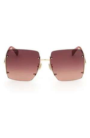 Max Mara Max Mara 60mm Geometric Sunglasses Matte Deep Gold / Brown