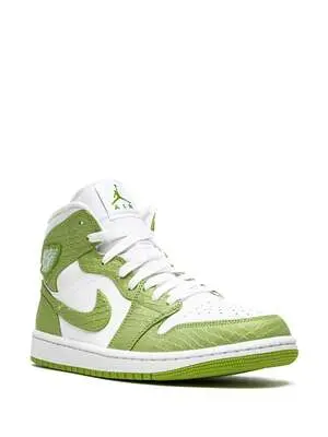 JORDAN Air 1 Mid Se Python Sneakers - Green