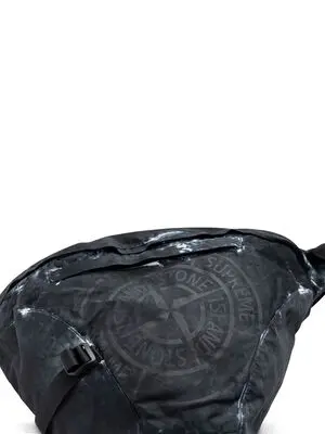 Supreme X Stone Island Printed Camo Shoulder Bag In Black - 18
