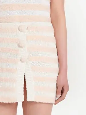 Balmain Striped Knitted Skirt