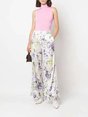 Off-White Floral-print Palazzo Pants