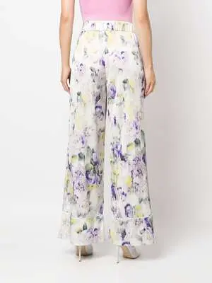 Off-White Floral-print Palazzo Pants