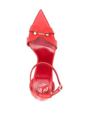HARDOT Bar-detail 100mm Stiletto Sandals - Red