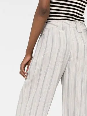 GANNI Striped Suiting Trousers - Grey