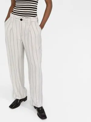GANNI Striped Suiting Trousers - Grey