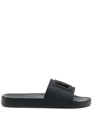 Dolce & Gabbana Cut-out Logo Slides - Black