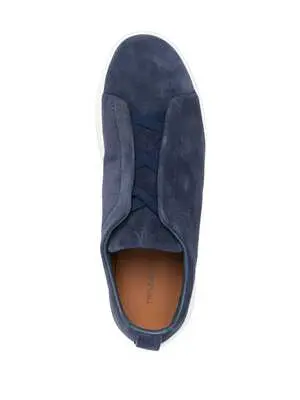 Zegna Triple Stitch Suede Slip-ons