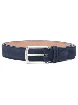 Zegna Buckle-fastening Leather Belt - Blue