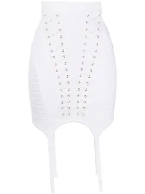 Balmain Knit Mini Skirt - White