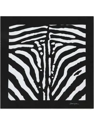 Dolce & Gabbana Zebra-print Twill Scarf - Black