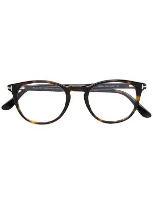 TOM FORD Round Frame Glasses - Brown