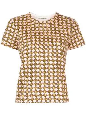 Tory Burch Logo-check T-shirt