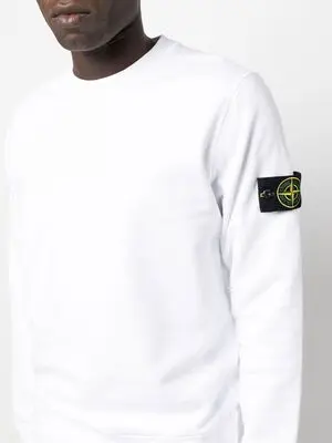 Stone Island Compass-patch Sweatshirt - White