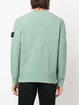 Stone Island Compass-patch Crew-neck Sweater - Green